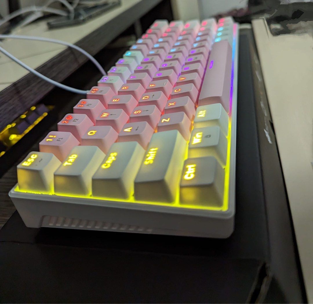 64 Keys Mechanical Keybord Pink / Black, Computers & Tech, Parts ...