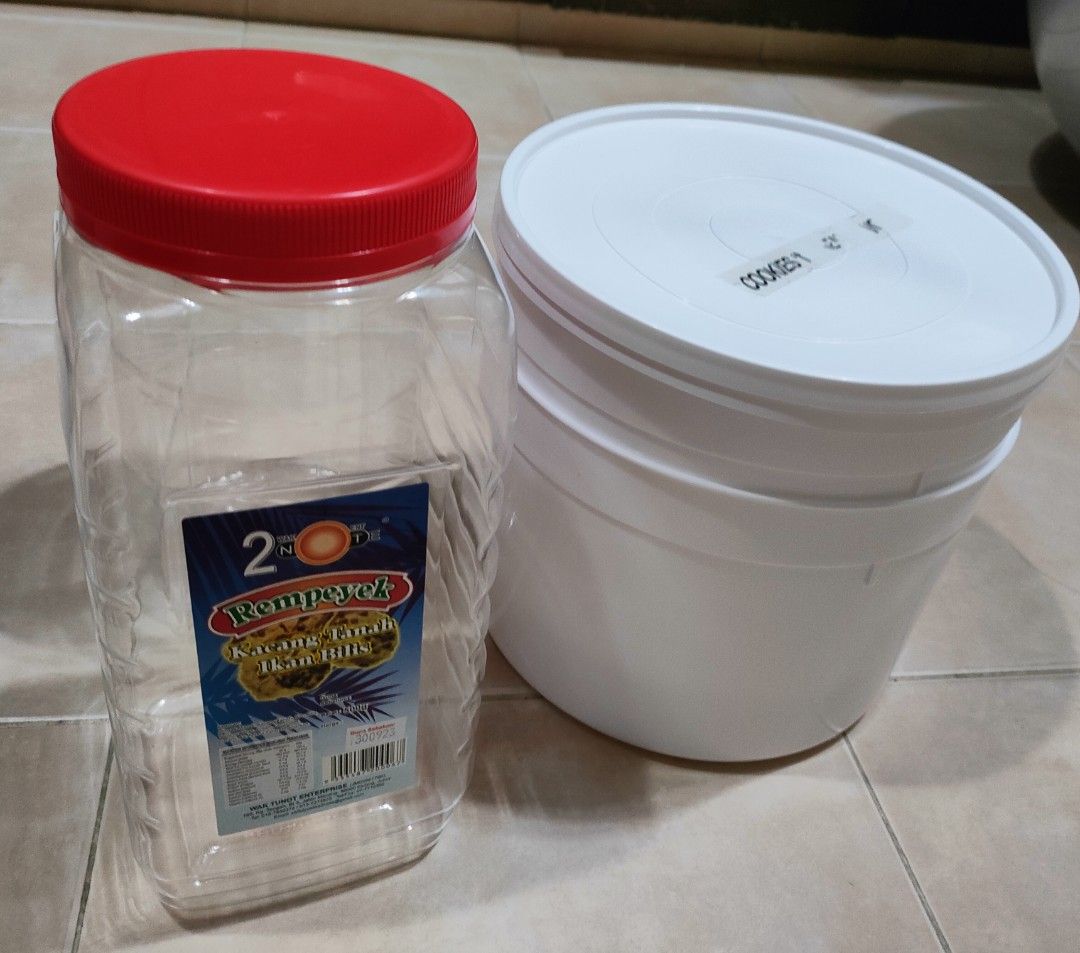 6 liter ice cream container and biscuits containers, Furniture & Home ...
