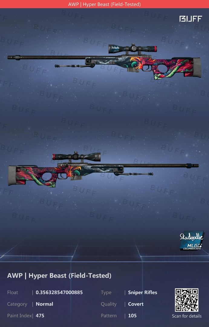 95% BUFF Price Csgo AWP Hyper Beast FT, Video Gaming, Gaming ...