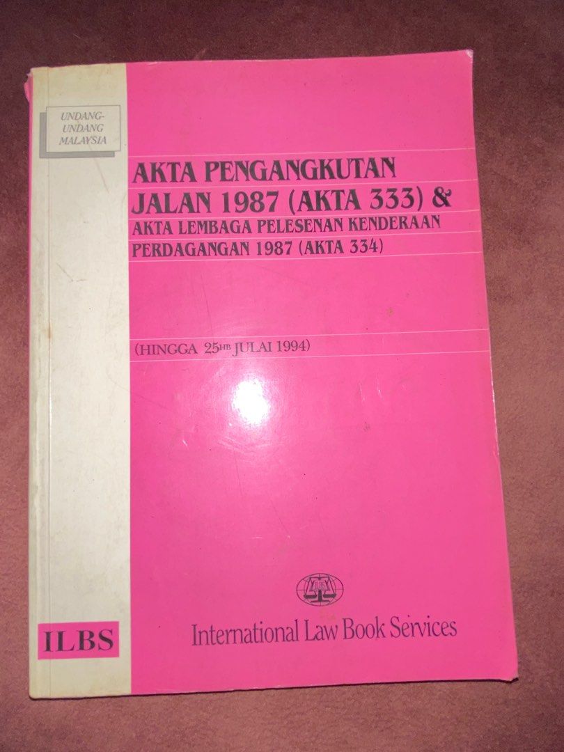 AKTA PENGANGKUTAN JALAN 1987 (AKTA 333), Hobbies & Toys, Books ...