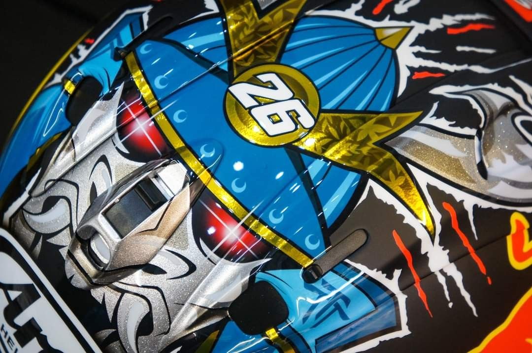 Arai helmet Pedrosa samurai RX7X airbrush custom, Motorcycles ...