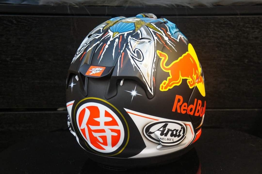 Arai helmet Pedrosa samurai RX7X airbrush custom, Motorcycles ...