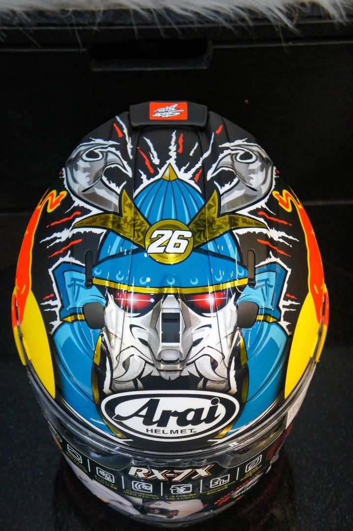 Arai helmet Pedrosa samurai RX7X airbrush custom, Motorcycles ...