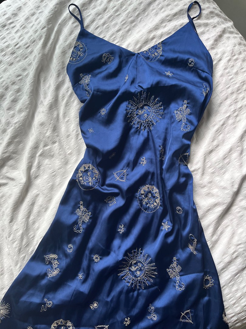 Astrological Satin Evening Dress, Women's Fashion, Dresses & Sets, Evening dresses & gowns on ...