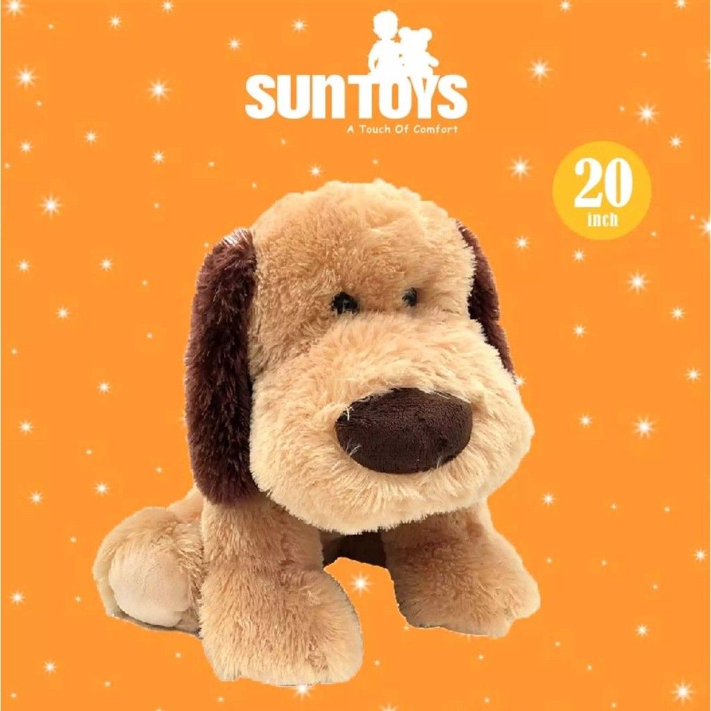 Authentic Suntoys Laying Dog fluffy soft series soft toy plush plushie ...