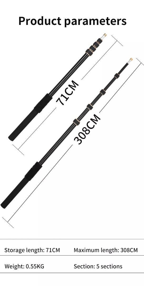 Beike QZSD 308cm Extendable Telescoping Microphone Boom Pole Boompole ...