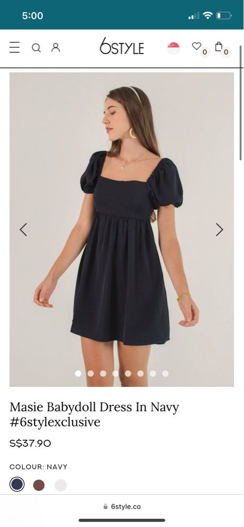 BNWOT 6 style masie babydoll dress in navy, Women's Fashion, Dresses ...