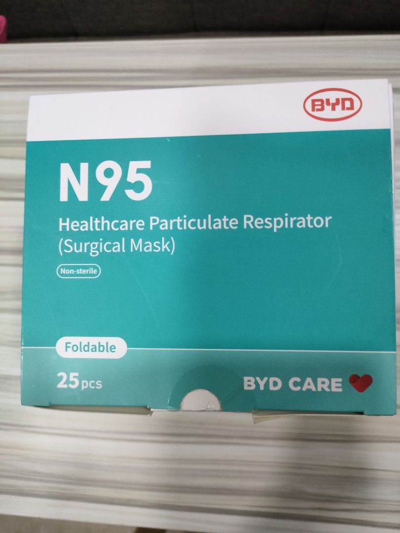BYD N95 Surgical Mask, Health & Nutrition, Face Masks & Face Shields on Carousell