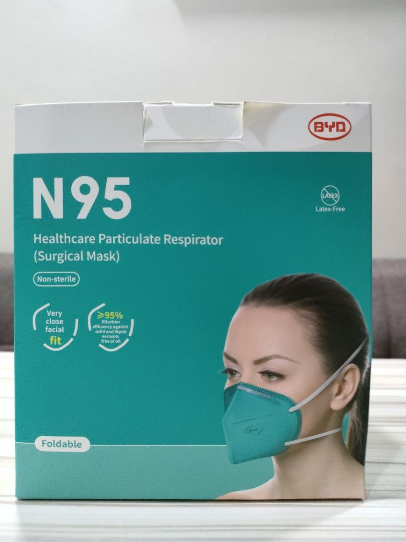 BYD N95 Surgical Mask, Health & Nutrition, Face Masks & Face Shields on Carousell