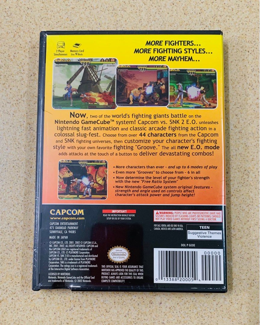 Capcom Vs SNK 2 EO Gamecube, Video Gaming, Video Games, Nintendo on ...