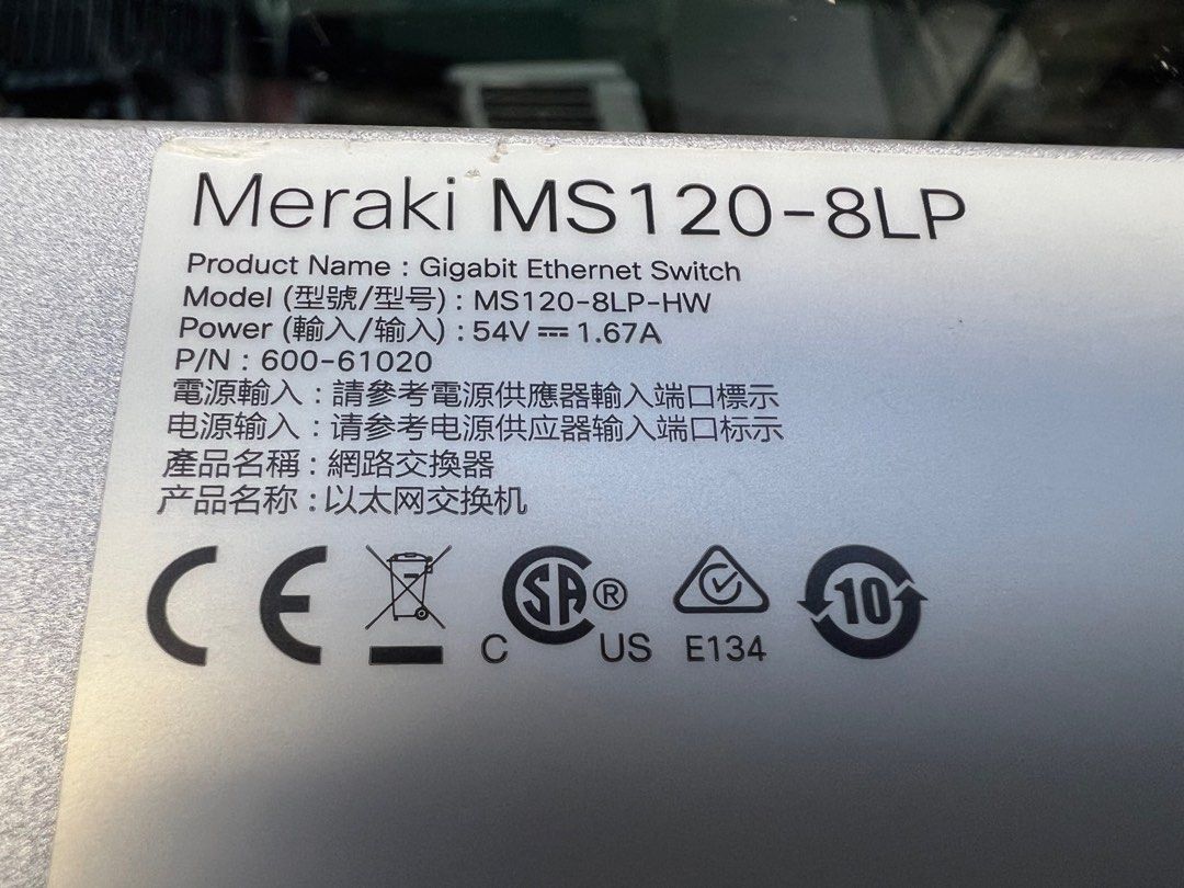 Cisco MS120-8LP-HW 8-Port POE + Switch/ 2 xSFP, 電腦＆科技, 電腦周邊及配件, Wifi及上網 ...