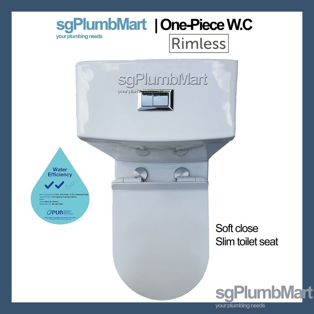 Cosmos Rimless x sgPlumbMart 1-Piece Toilet Bowl 3885 One Piece WC ...