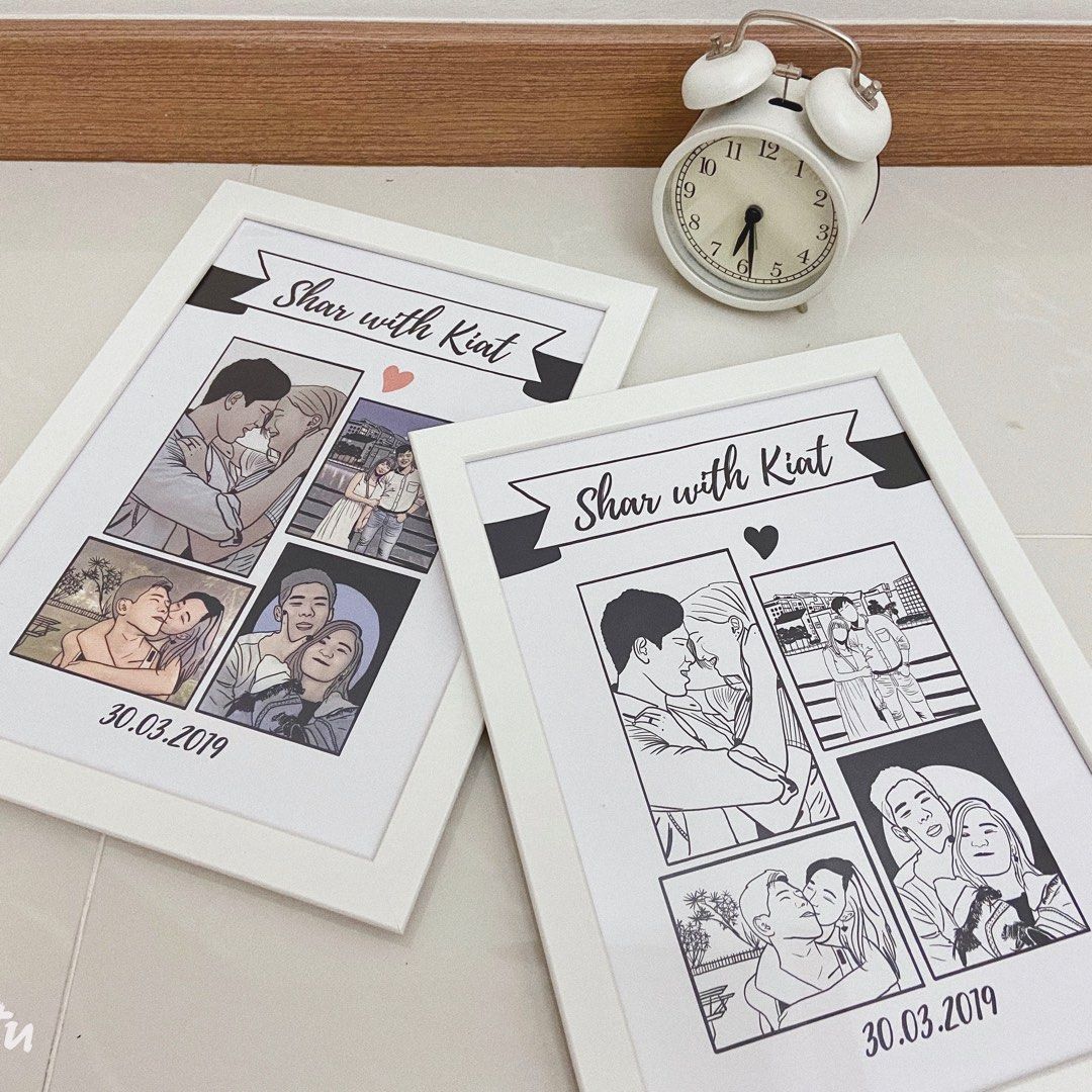 Custom Comic Potrait / custom illustration / A4 / A3 frame, Hobbies ...