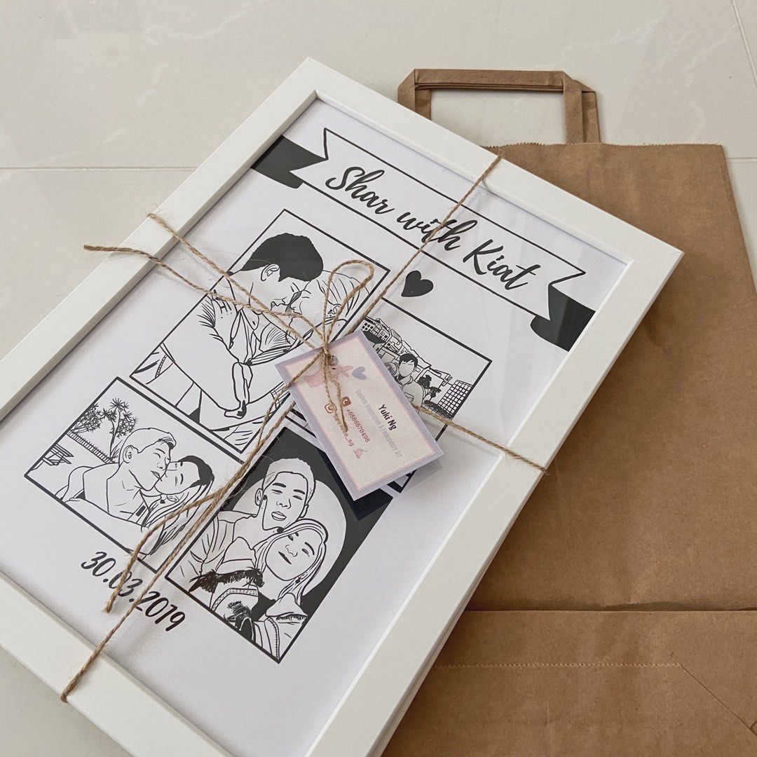 Custom Comic Potrait / custom illustration / A4 / A3 frame, Hobbies ...