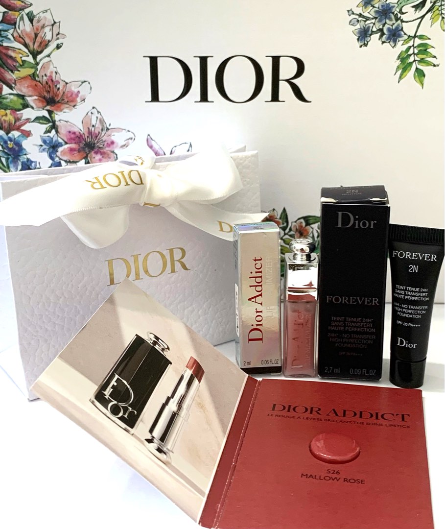 Dior Addict Mini Maximizer, Forever Foundation and Lipstick Sample Card ...
