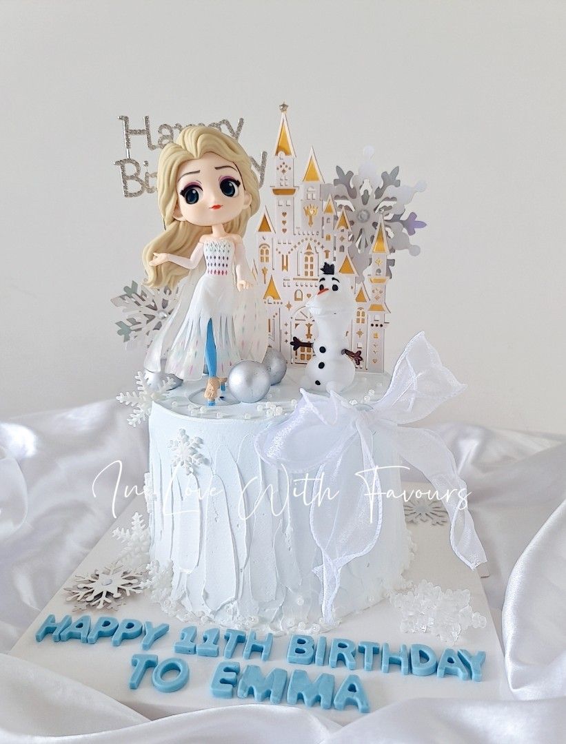 Elsa Birthday Cake, Food & Drinks, Homemade Bakes on Carousell