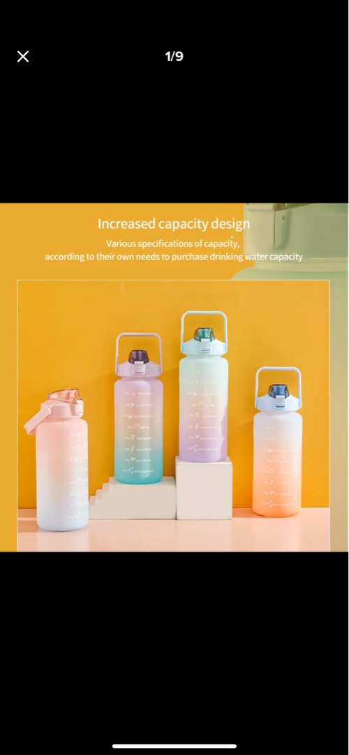 Frosted gradient 2litre large water bottle, Furniture & Home Living ...