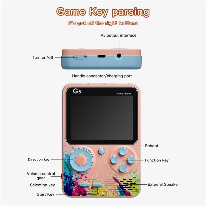 Game console Arcade 500 Games G5 Retro Handheld Game Console Portable ...