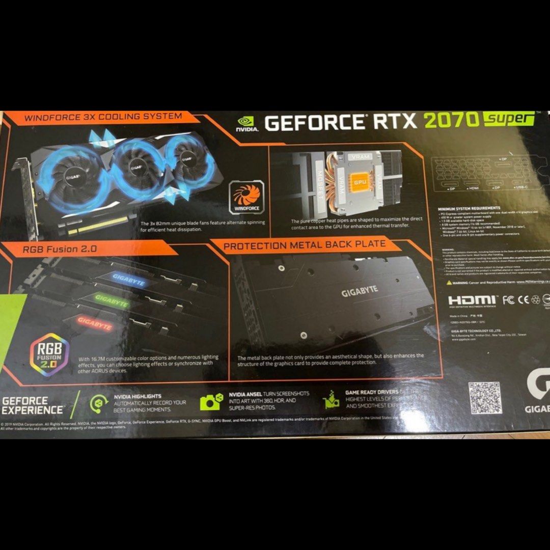 Gigabyte RTX 2070 Super Gaming OC, Computers & Tech, Parts ...