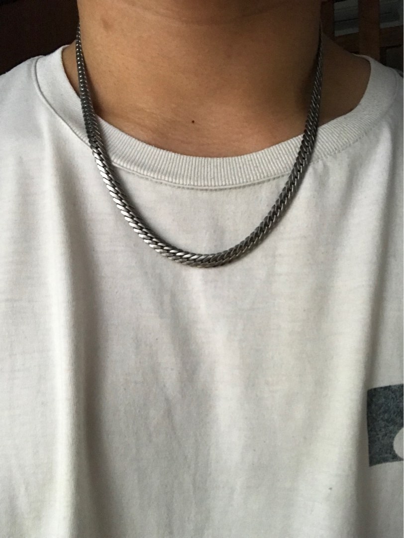 Hirahikei Titanium Necklace Length 50cm / 19.68cm Width 6.0mm Chain Men ...