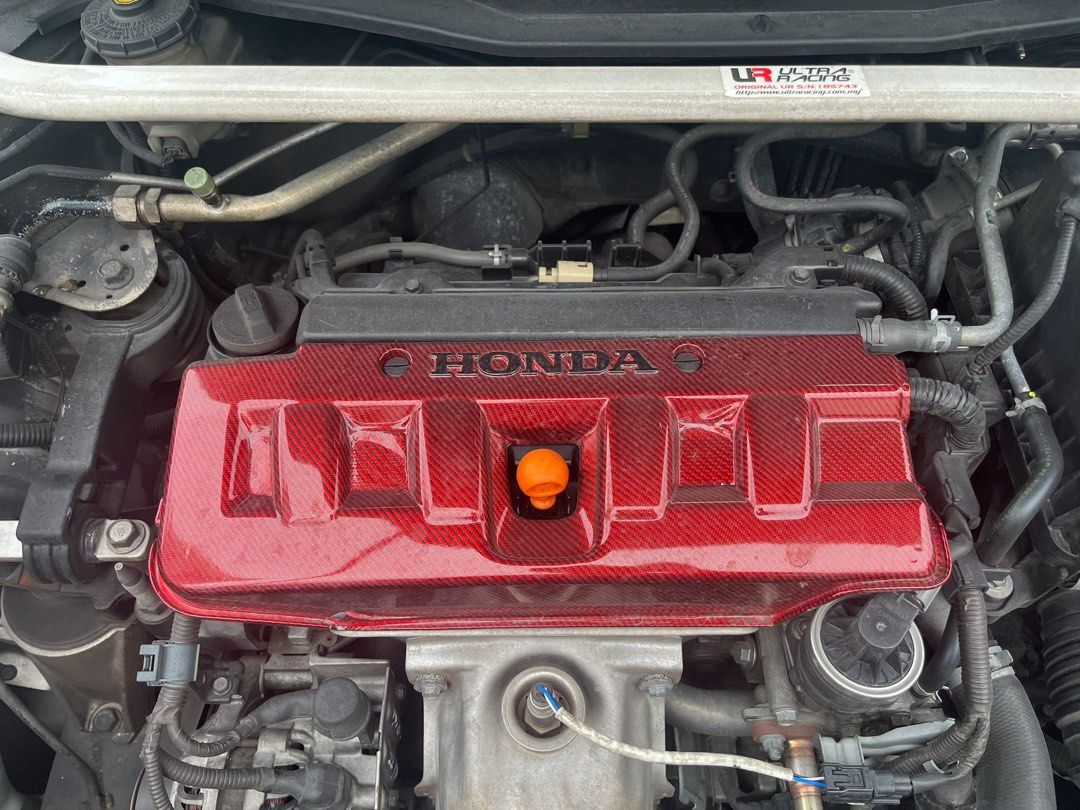 Honda stream red carbon engine cover, Car Accessories, Accessories on ...
