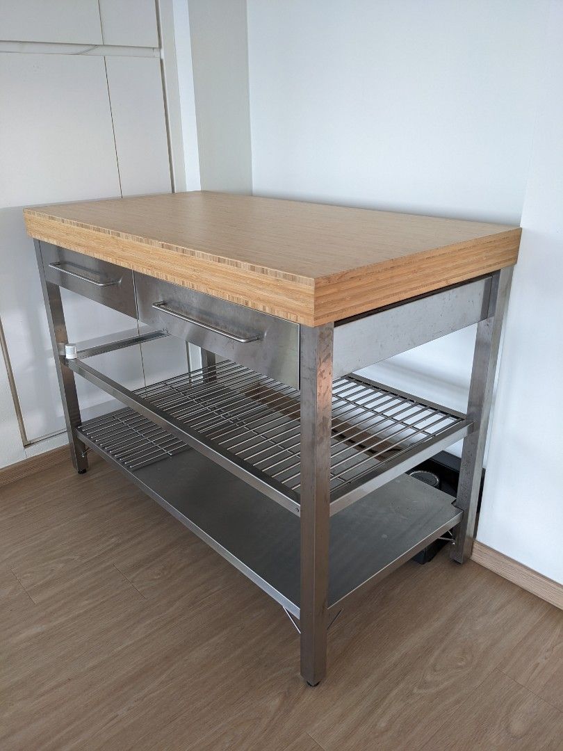 Ikea Rimforsa Kitchen Island Work Bench, Furniture & Home Living ...