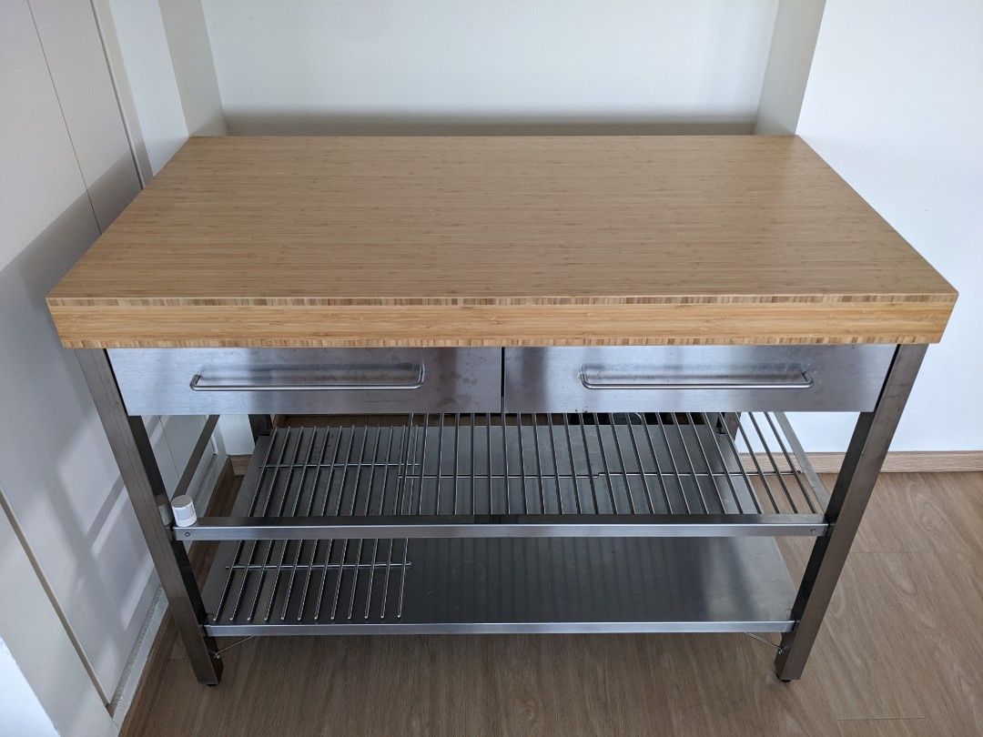 Ikea Rimforsa Kitchen Island Work Bench, Furniture & Home Living ...