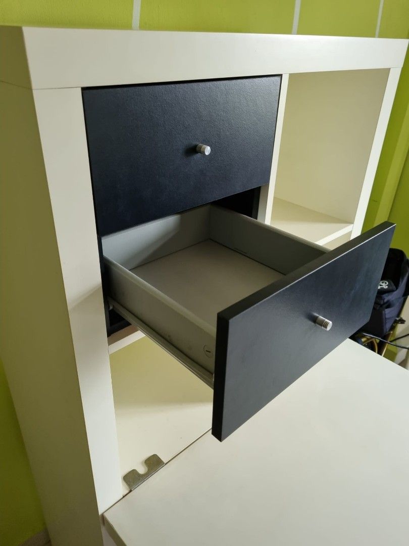 Ikea study table with side shelve storage. Two sets available ...
