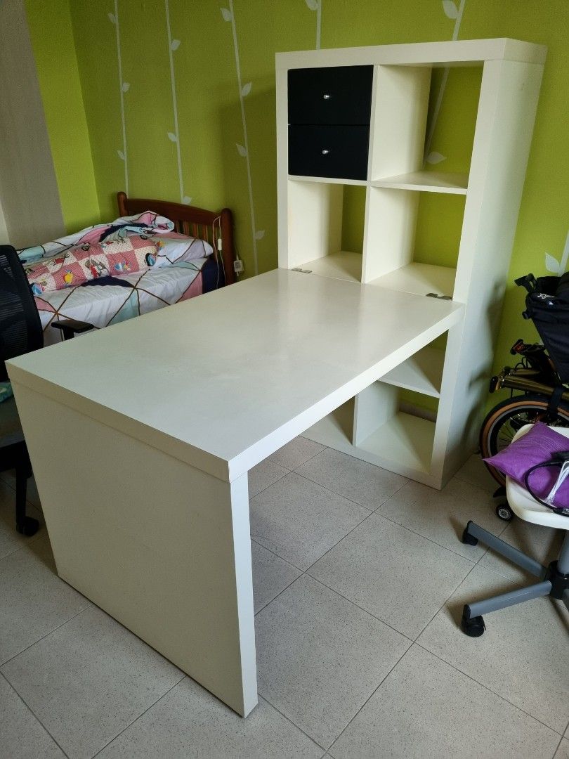 IKEA Study Table with storage and drawers, Furniture & Home Living ...