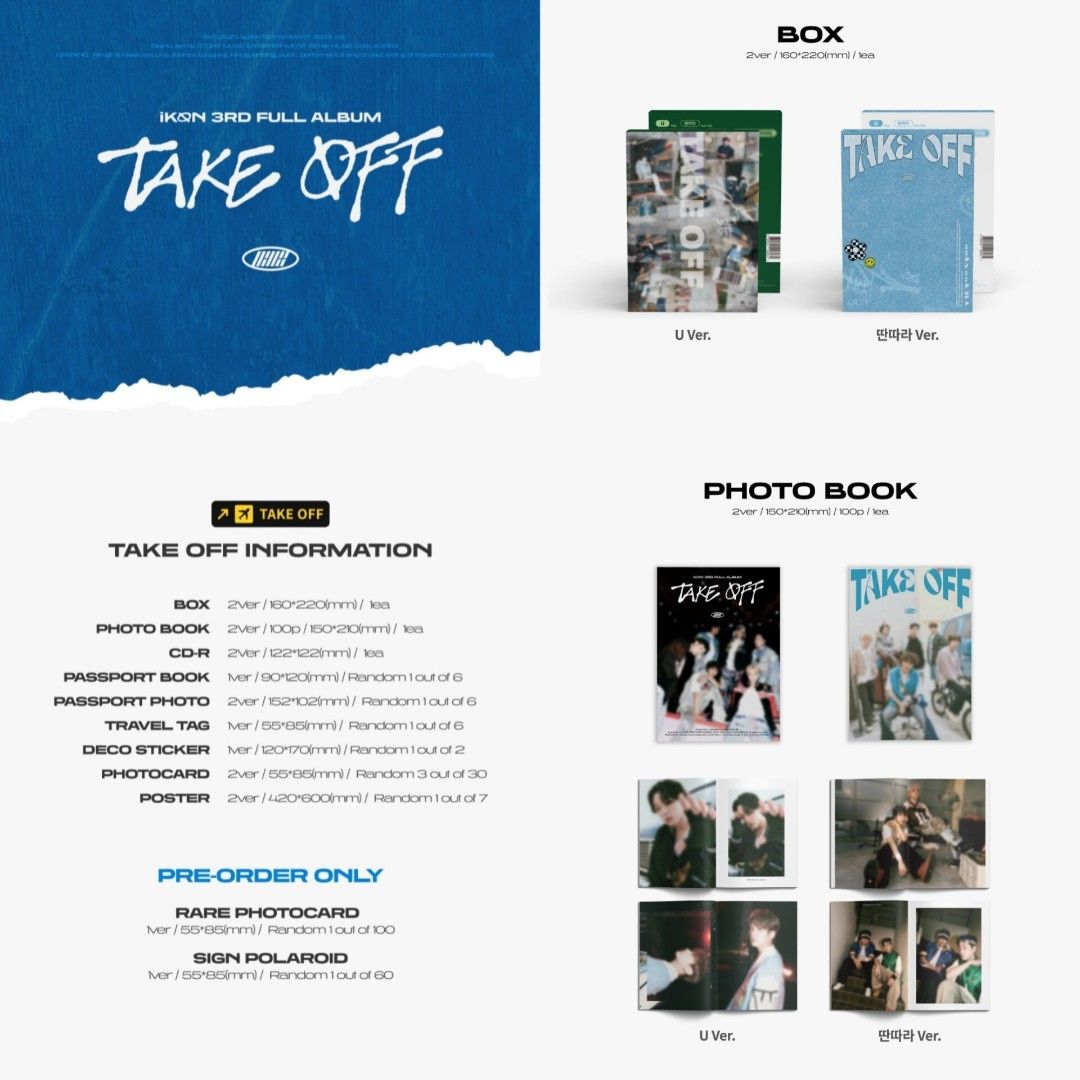 iKON - 3RD FULL ALBUM [TAKE OFF], Hobbies & Toys, Collectibles ...