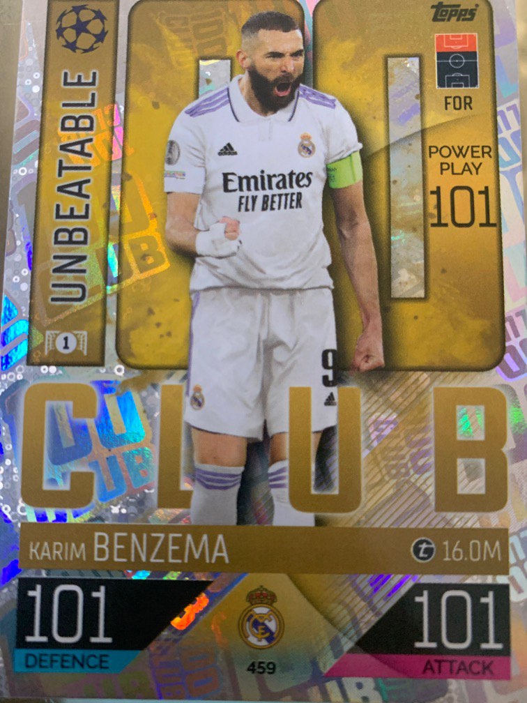 Karim Benzema 101 card Super rare Match Attax, Hobbies & Toys, Toys & Games on Carousell