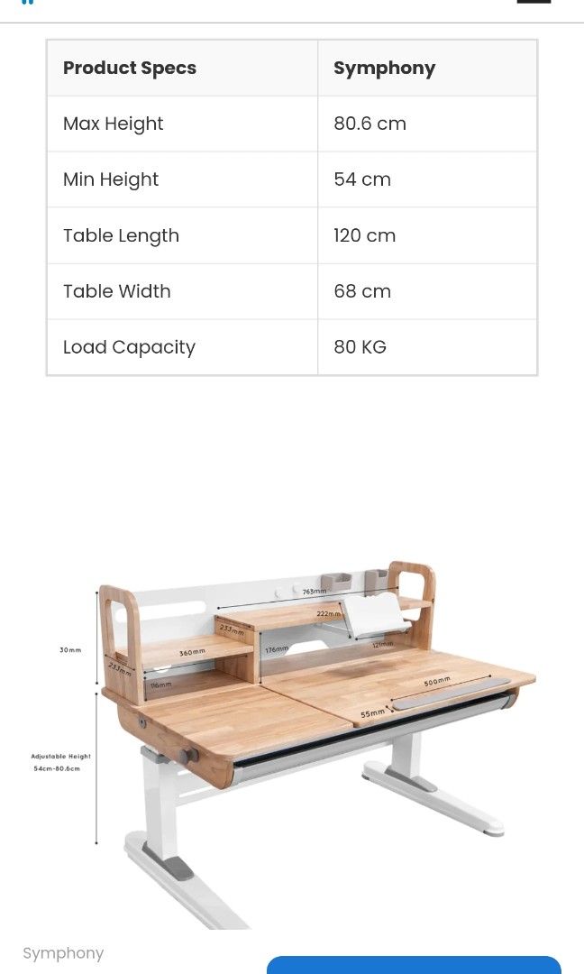 Kids minidesk symphony table, Furniture & Home Living, Furniture, Other ...