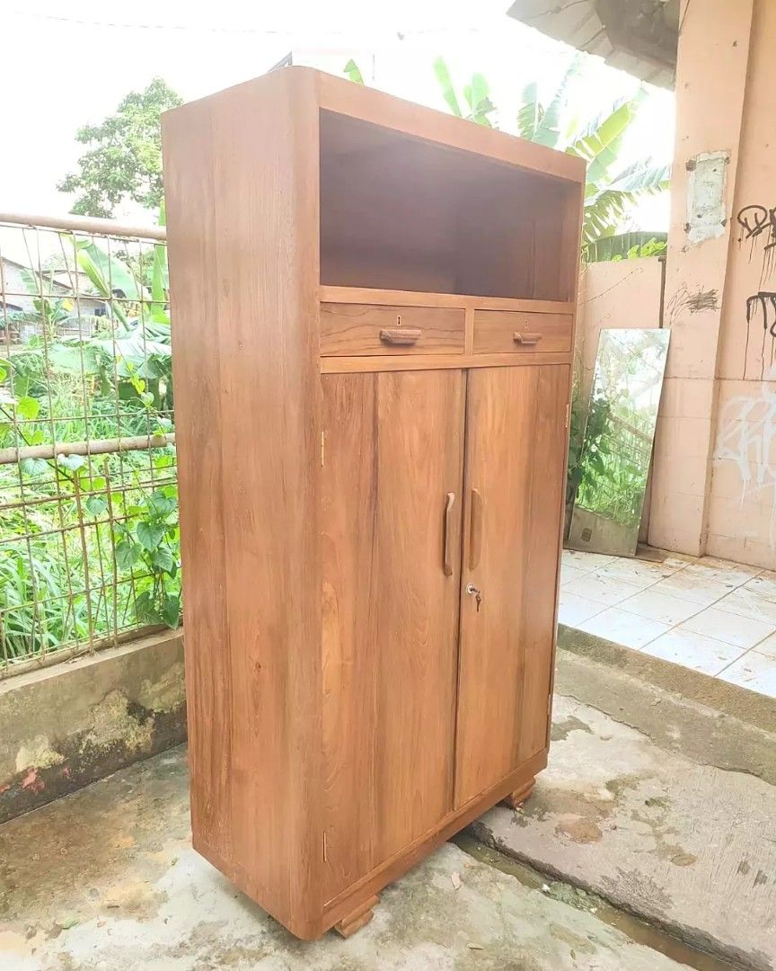 Lemari Perabotan Dapur Art Deco Original Vintage Antik Jati Tua Solid ...