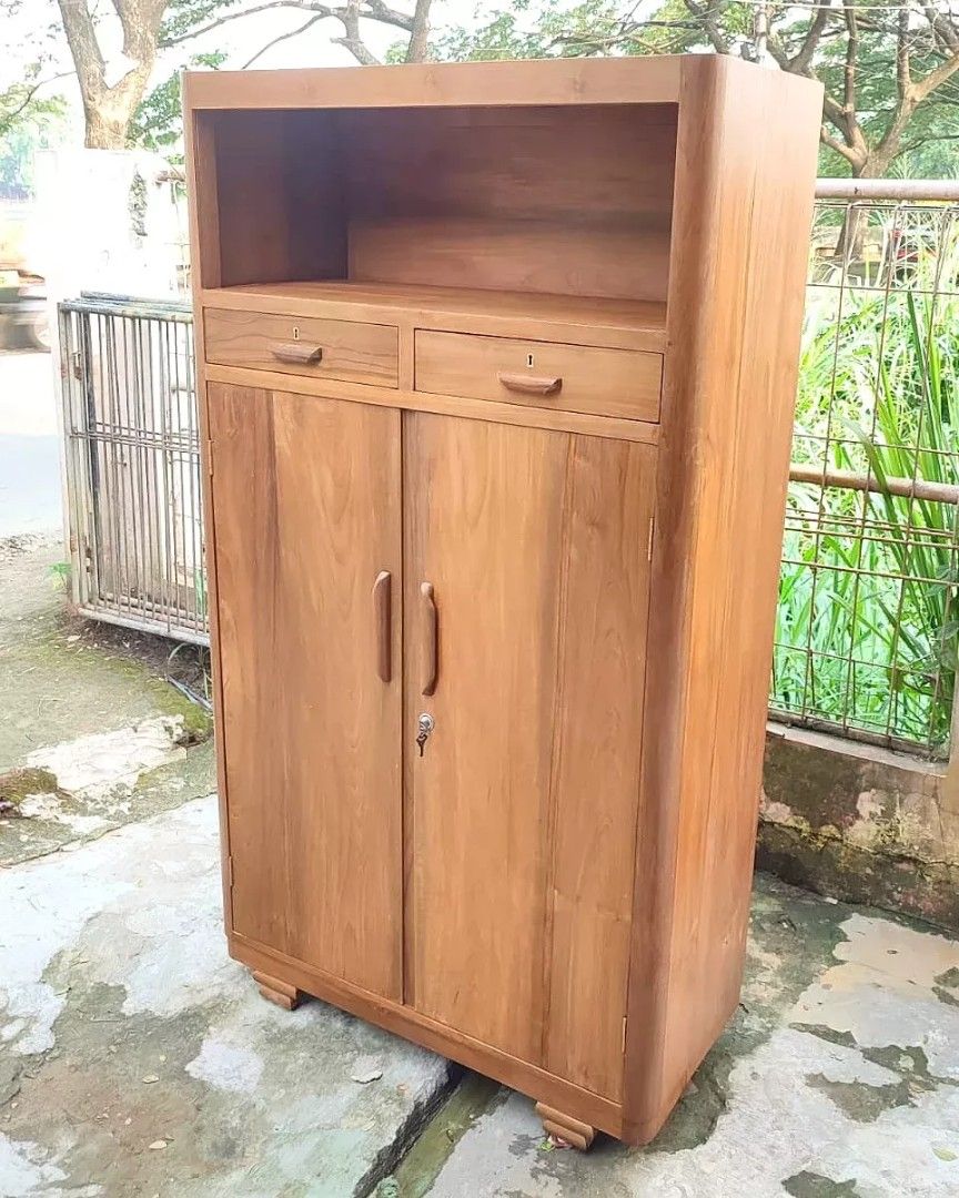 Lemari Perabotan Dapur Art Deco Original Vintage Antik Jati Tua Solid ...
