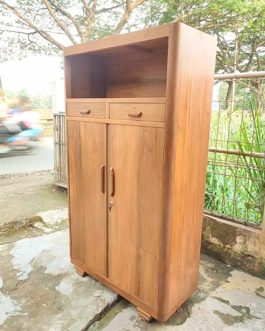 Lemari Perabotan Dapur Art Deco Original Vintage Antik Jati Tua Solid ...