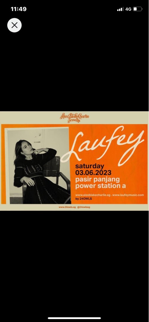 LF x1 Laufey Tickets, Tickets & Vouchers, Event Tickets on Carousell