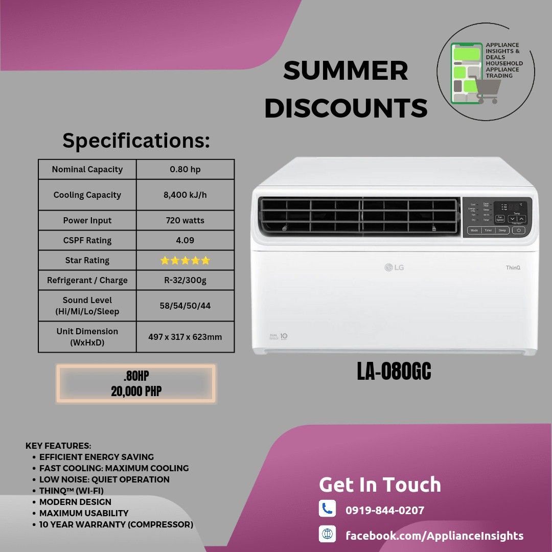 LG Dual Inverter Window type Air Conditioner, TV & Home Appliances, Air ...