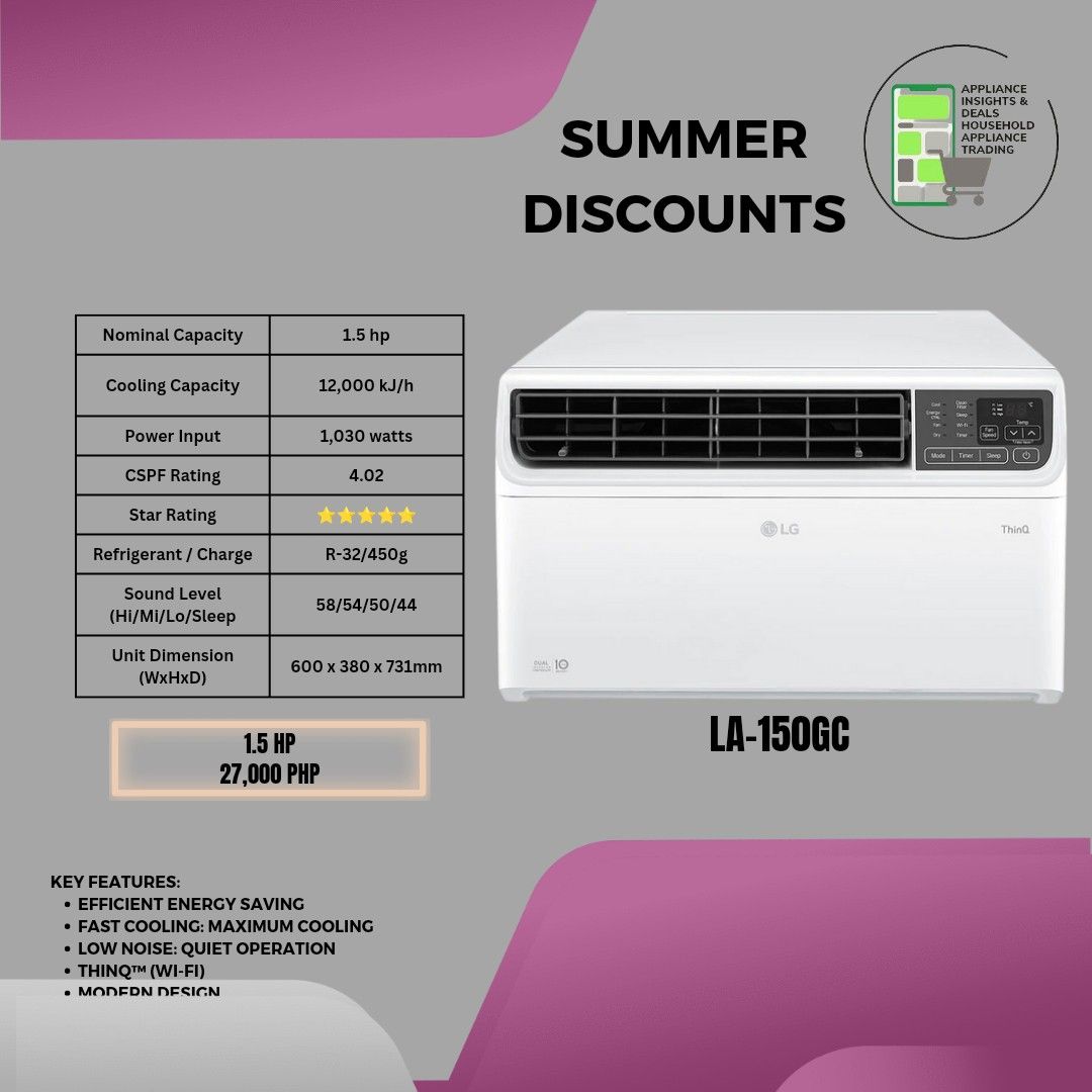 LG Dual Inverter Window type Air Conditioner, TV & Home Appliances, Air ...