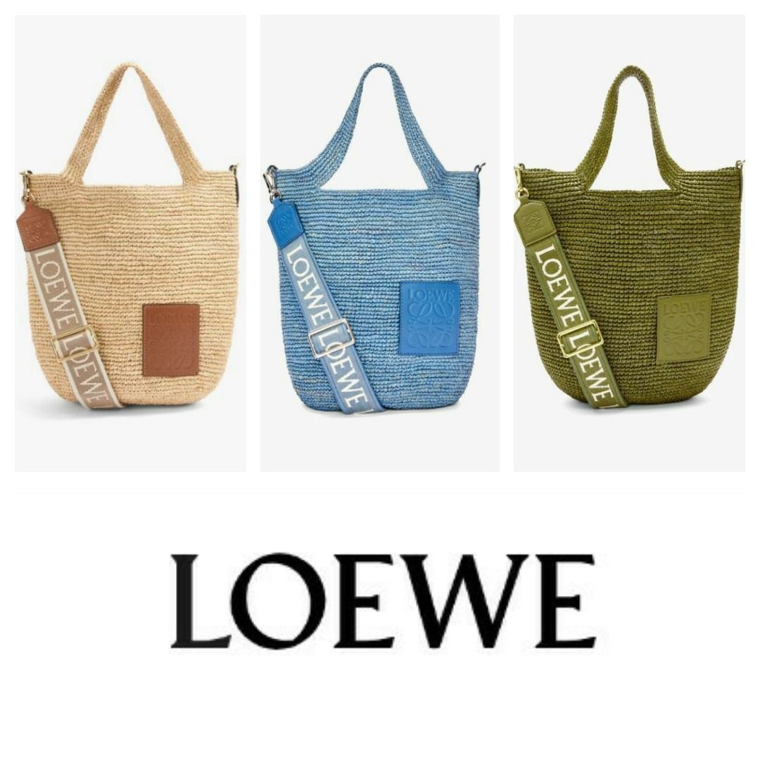 LOEWE Mini Slit Bag In Raffia And Calfskin, Luxury, Bags & Wallets on ...