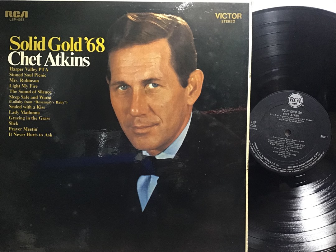 LP Chet Atkins - Solid Gold ‘68 OOP VINYL RECORD Anubis Piring Hitam ...