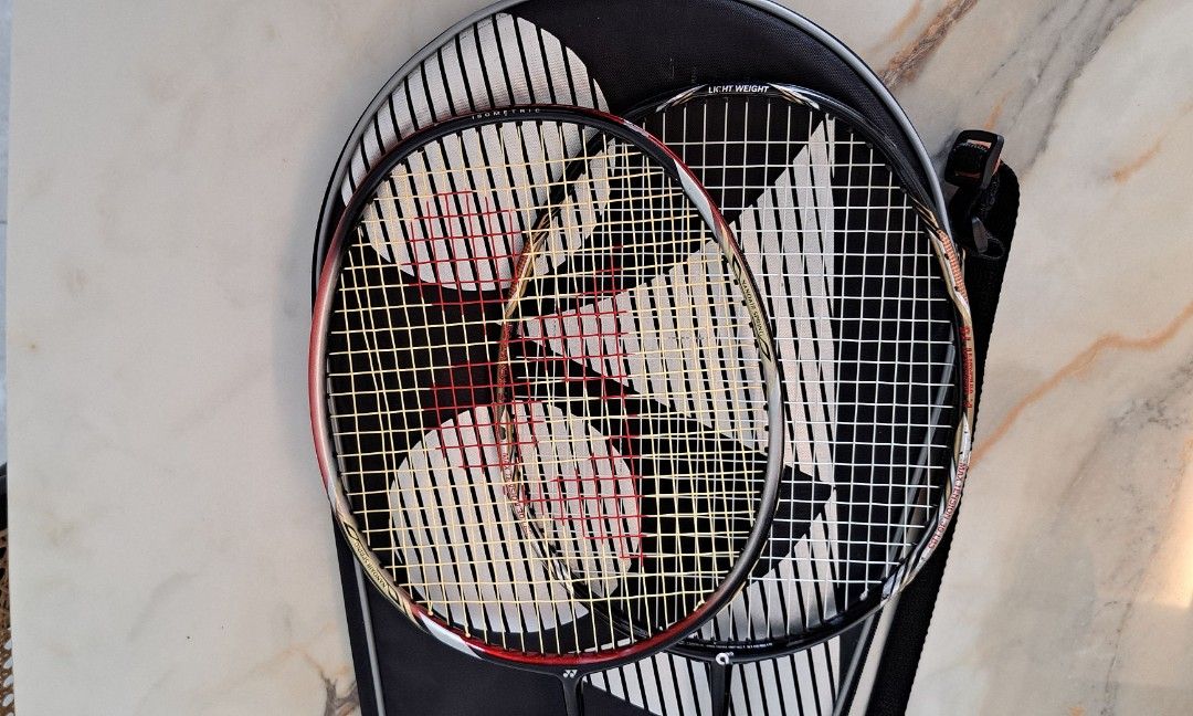 Many Badminton Racquets. Yonex Voltric, Nanoray, Li-Ning Powertec, Apac ...