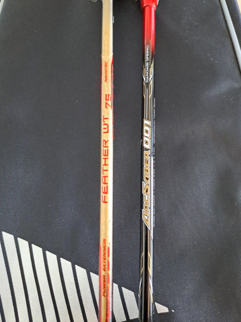 Many Badminton Racquets. Yonex Voltric, Nanoray, Li-Ning Powertec, Apac ...