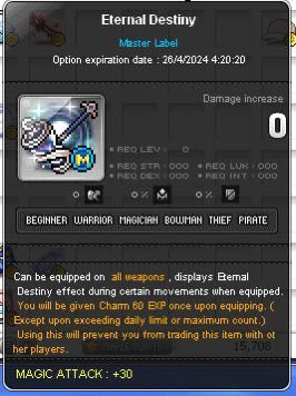 Maplestory Eternal Destiny 30 MA 1 YEAR, Video Gaming, Gaming ...
