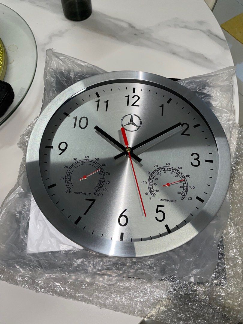 Mercedes Benz Wall Clock, Furniture & Home Living, Home Decor, Clocks ...