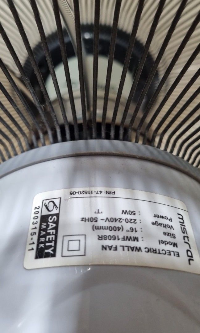 Mistral 16 inch Wall fan with remote, Furniture & Home Living, Lighting ...