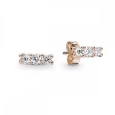 Pandora Authentic Rose Sparkling Earrings, Luxury, Accessories on Carousell