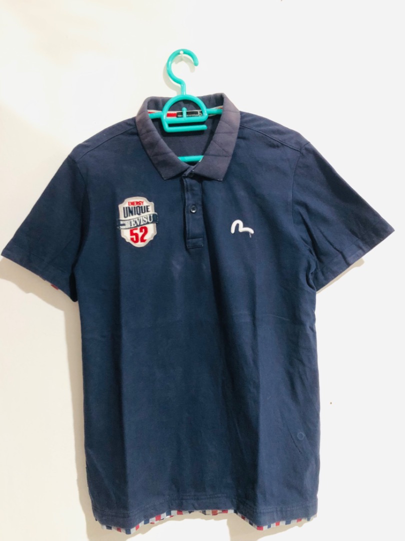 Polo shirt EVISU original, Fesyen Pria, Pakaian , Atasan di Carousell