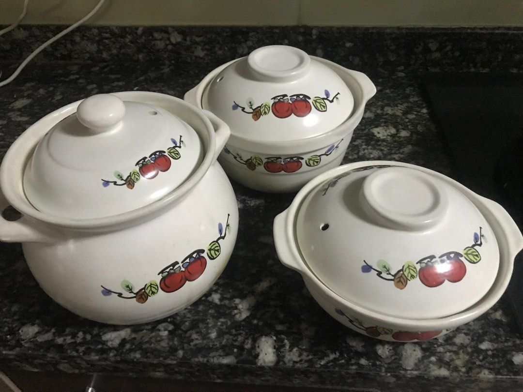 Porcelain cookware set of 3, Furniture & Home Living, Kitchenware ...