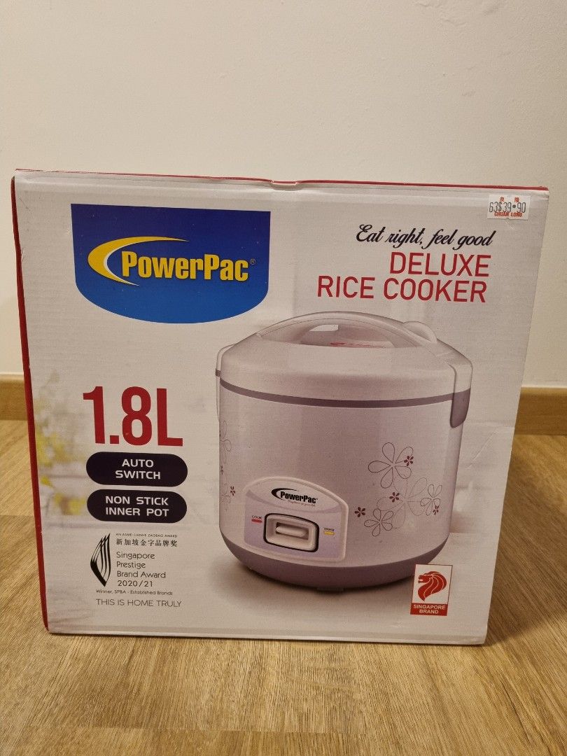 PowerPac Deluxe Rice Cooker 1.8L, TV & Home Appliances, Kitchen ...