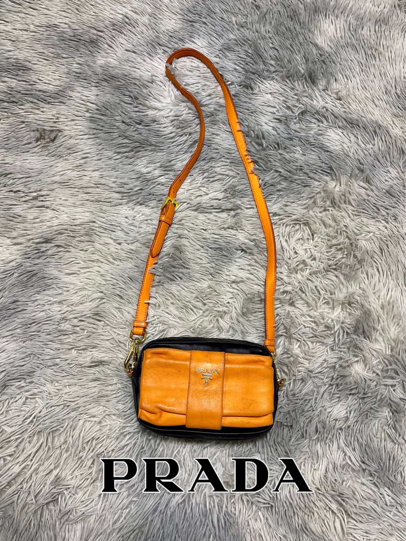 PRADA Leather Mini Slingbag, Luxury, Bags & Wallets on Carousell